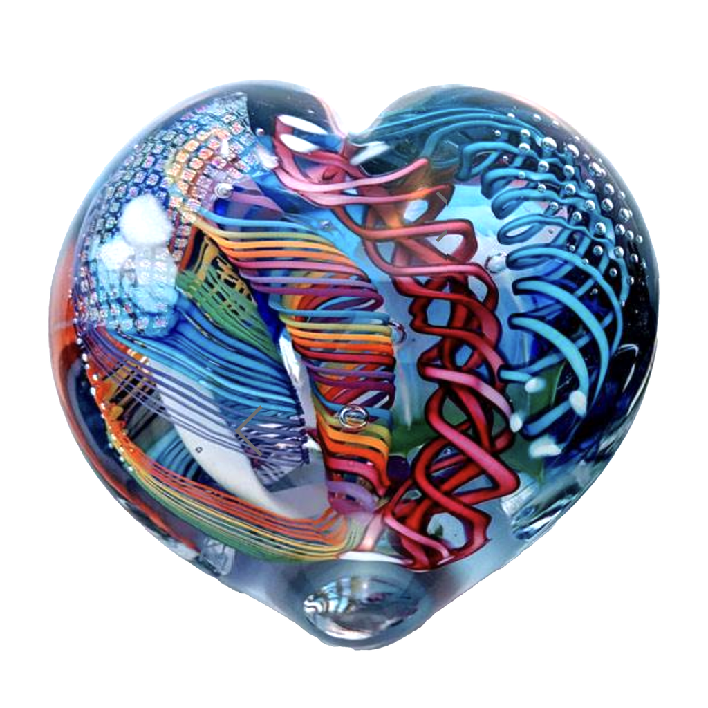 Multiverse Heart Paperweights – The Glass Station Studio and Gallery